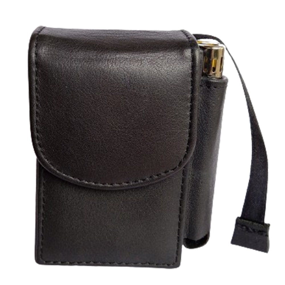Leather Cigarette Case and Lighter Holder for Men & Women Snap Closure ...