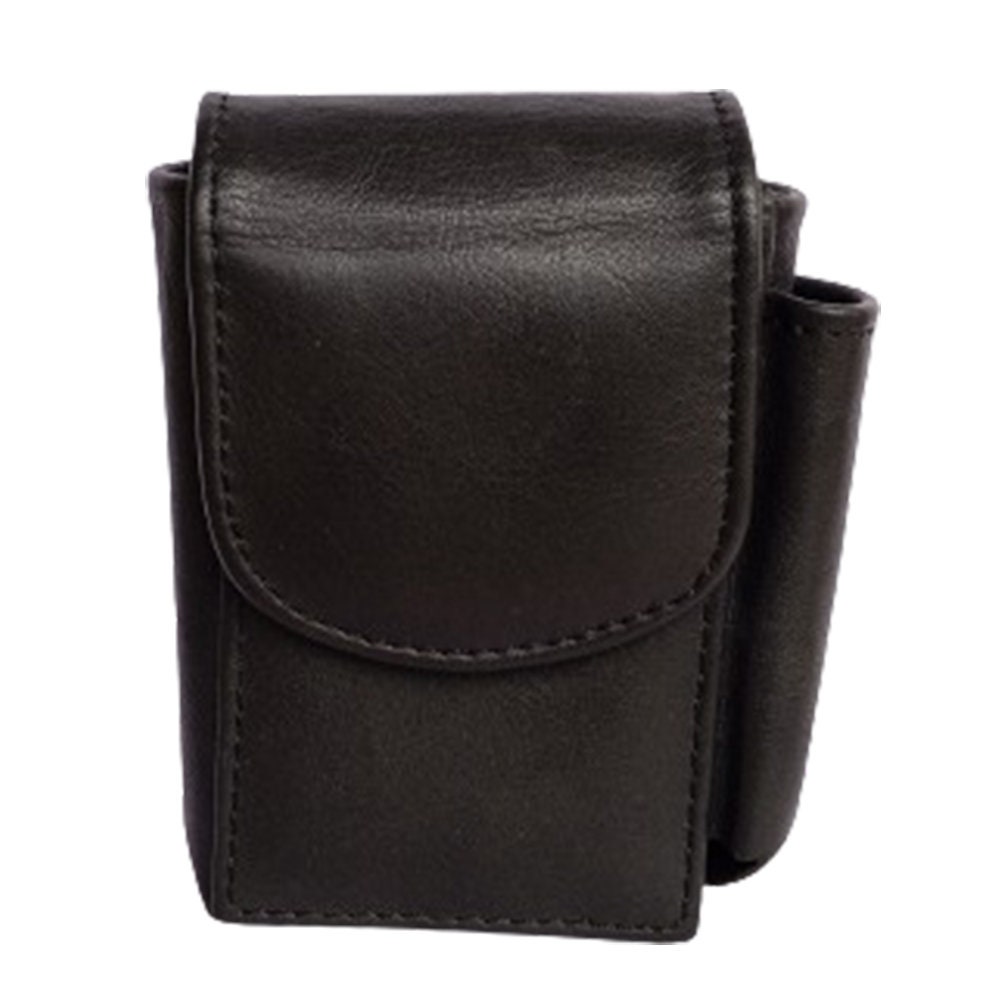 Leather Cigarette Case and Lighter Holder for Men & Women Snap Closure ...