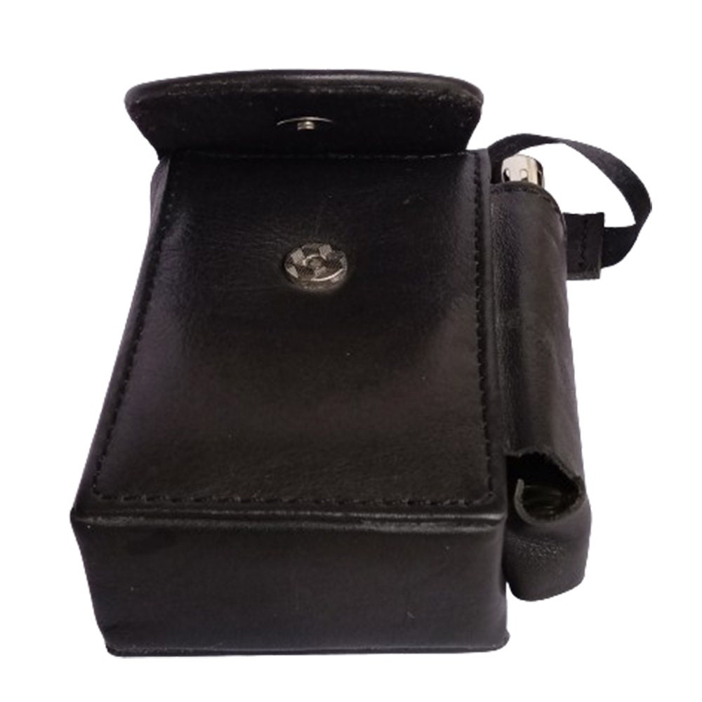 Leather Cigarette Case and Lighter Holder for Men & Women Snap Closure ...