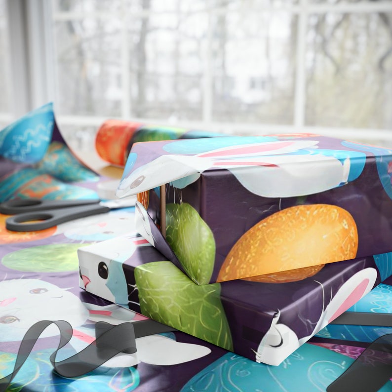 Easter Wrapping Paper, Easter Gift Wrap, Easter Bunny, Easter Basket ...