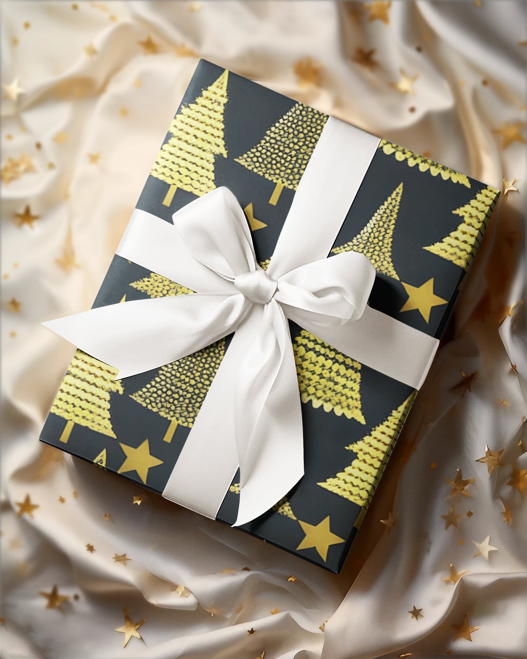 Black Christmas Wrapping Paper Christmas Gift Wrap Holiday - Etsy