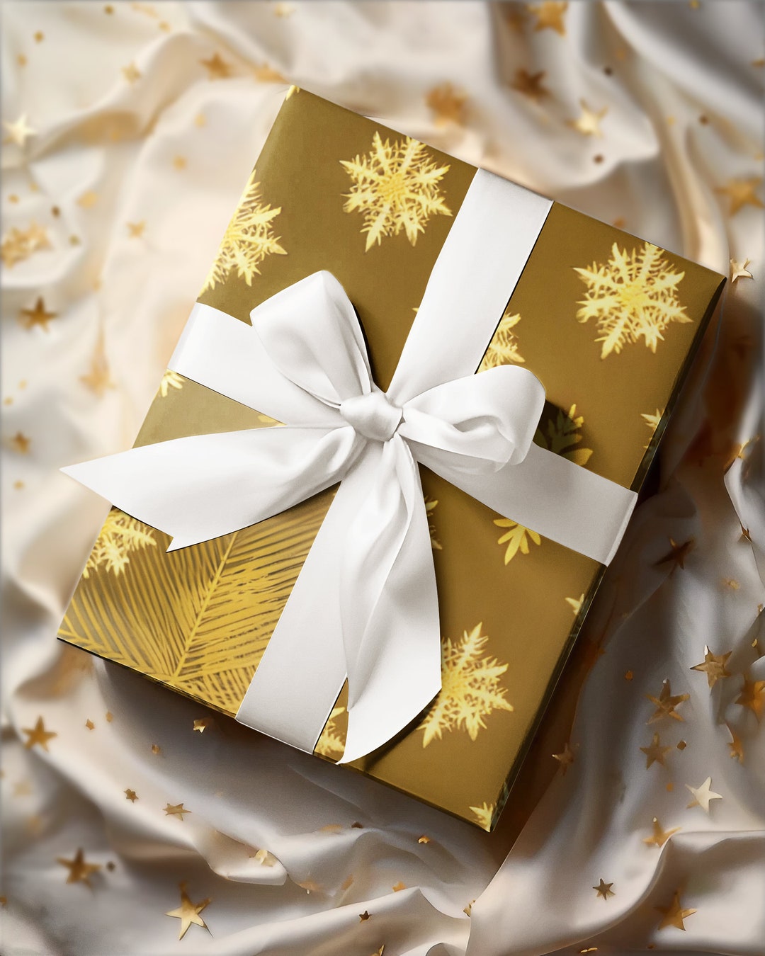 Gold Gift Wrapping Paper, Christmas Gift Wrap, Holiday Gift Wrap ...