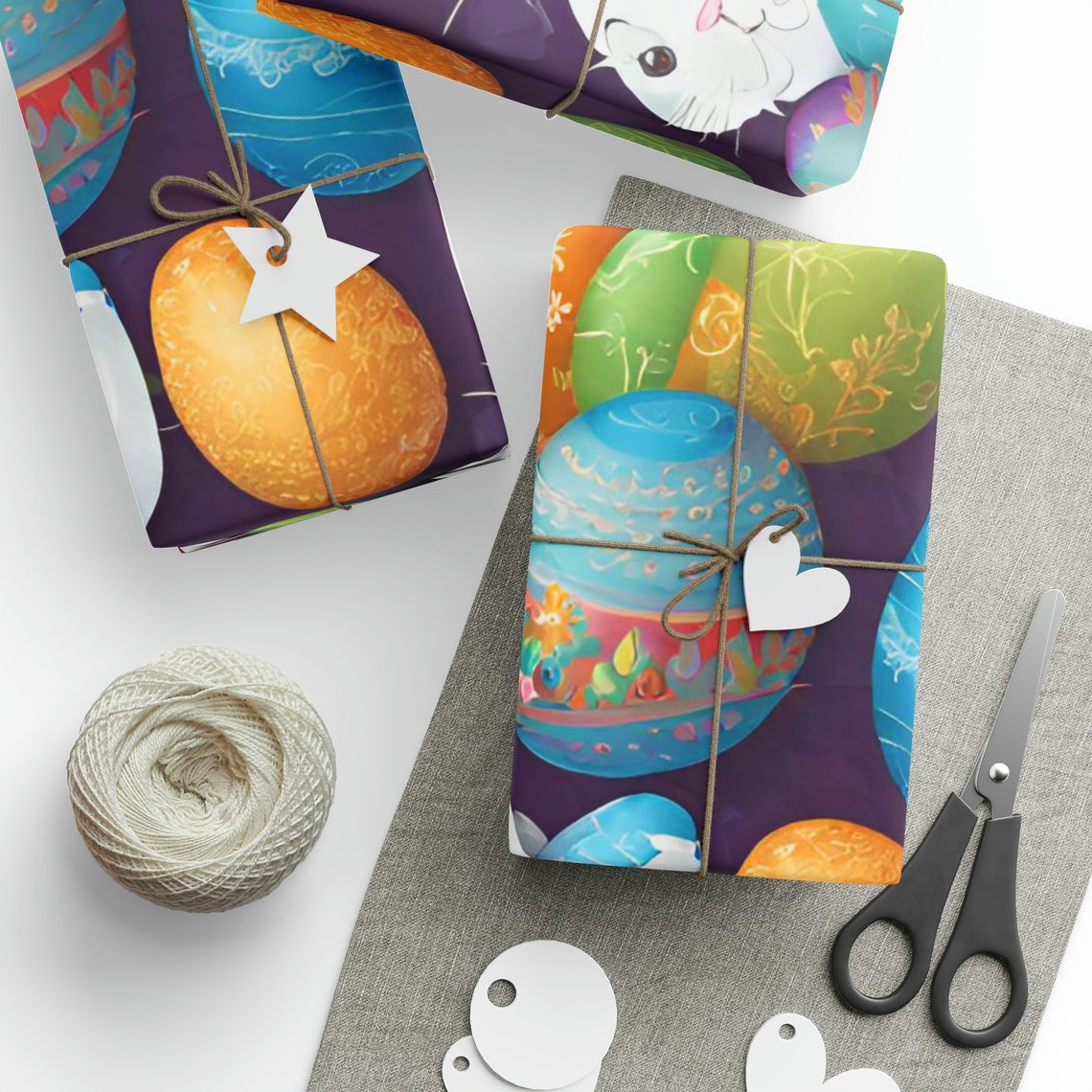 Easter Wrapping Paper, Easter Gift Wrap, Easter Bunny, Easter Basket ...