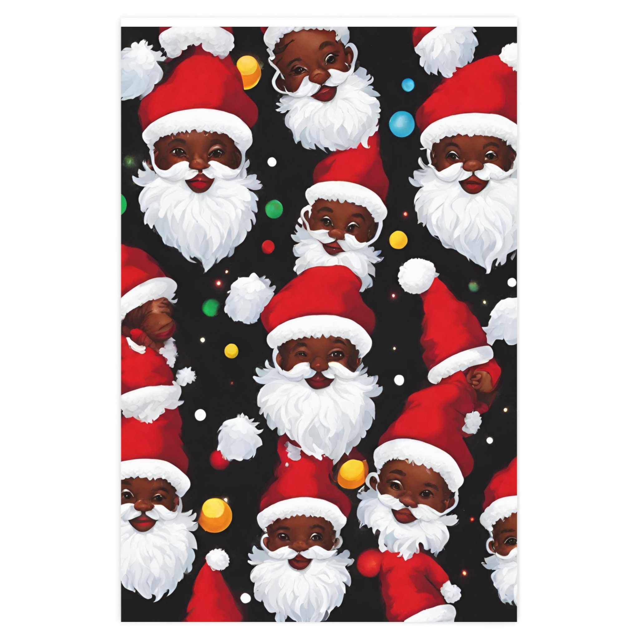 Black Santa Wrapping Paper, Make Your Present Beautiful With Black ...
