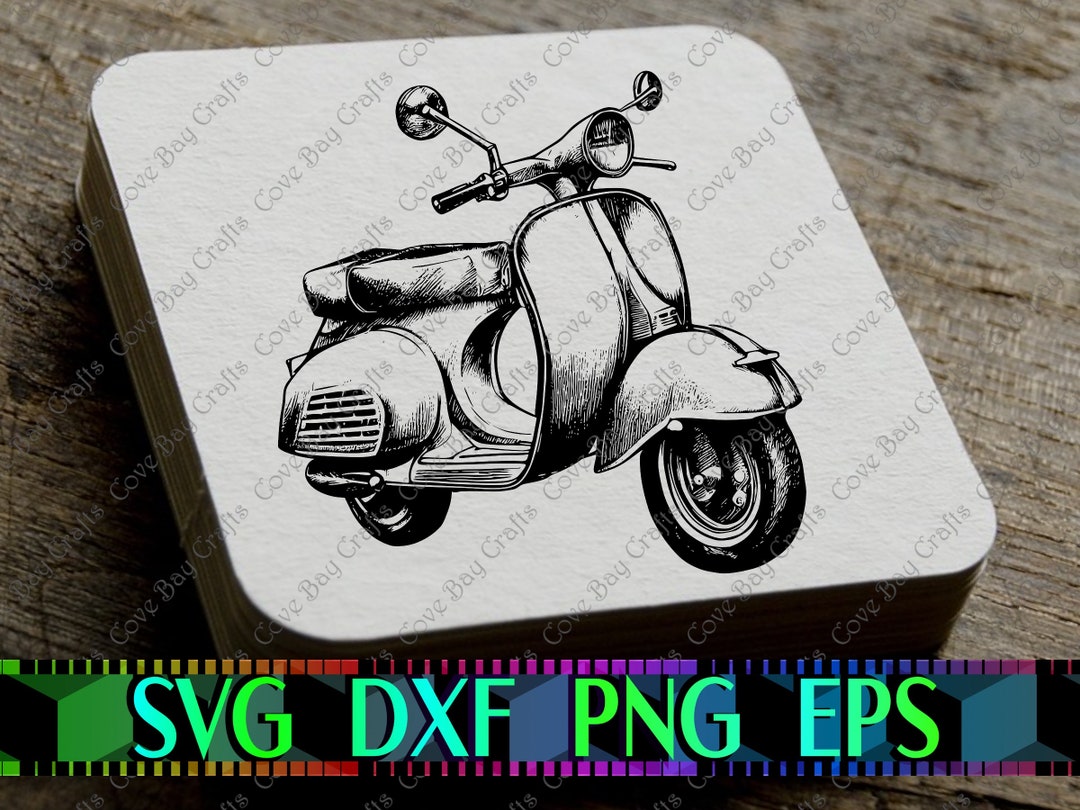 Scooter SVG DXF EPS Png Download, Printable, Editable Vector, Ready for ...
