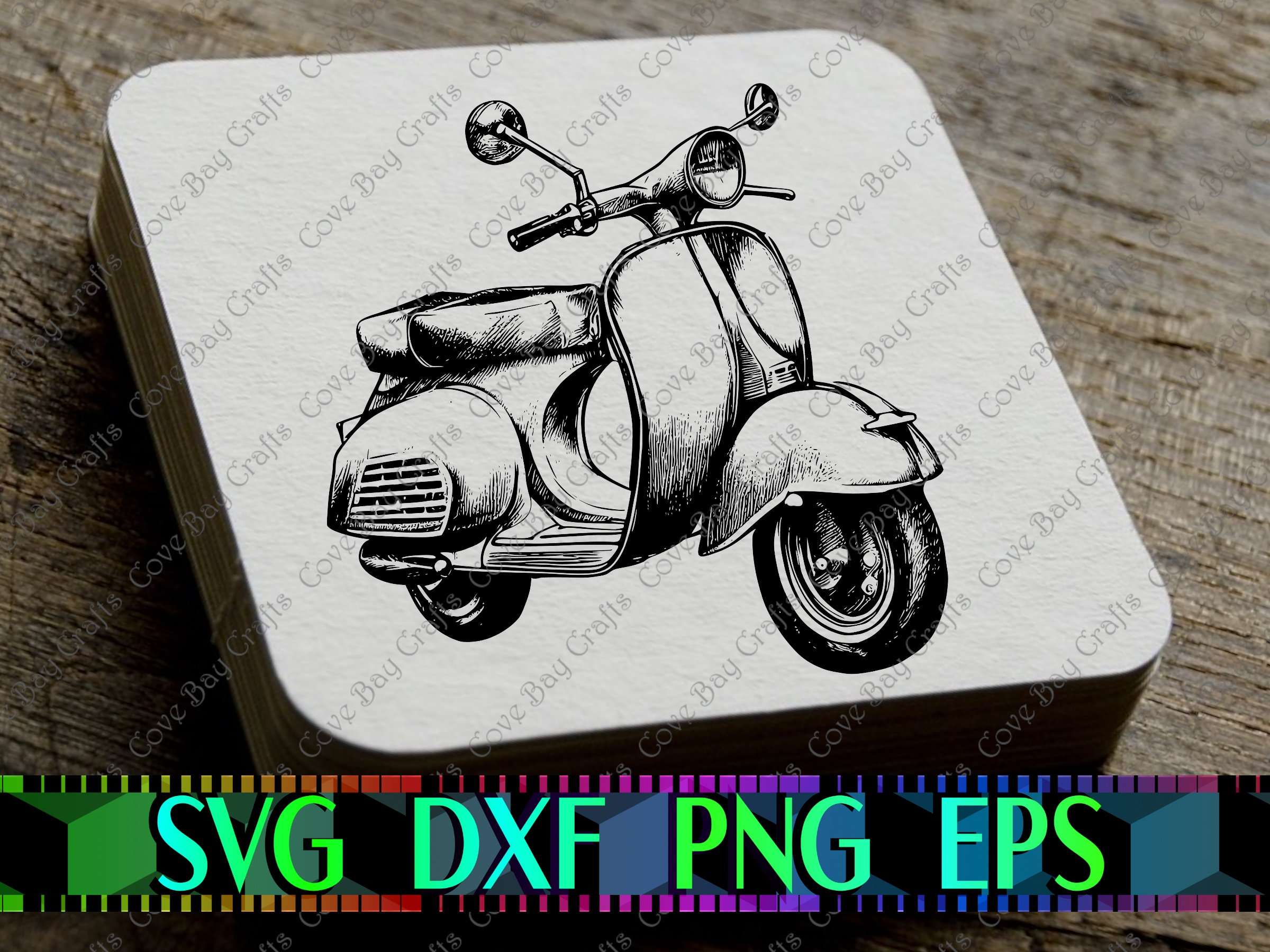 Scooter SVG DXF EPS Png Download, Printable, Editable Vector, Ready for ...