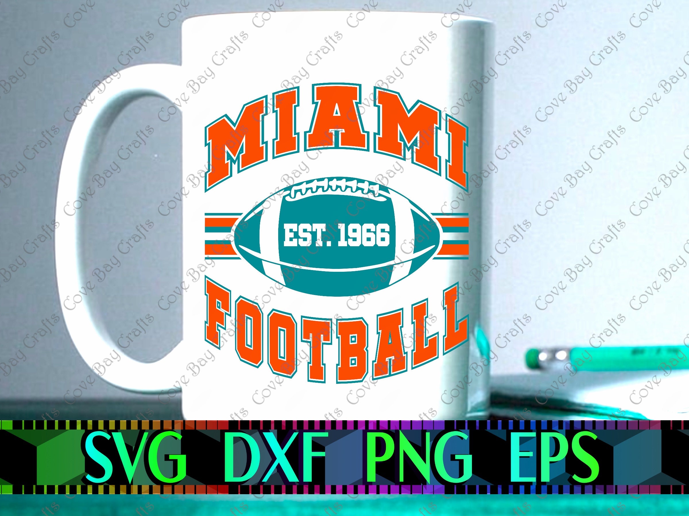 Miami Football Design SVG DXF EPS Png Download, Printable, Editable ...
