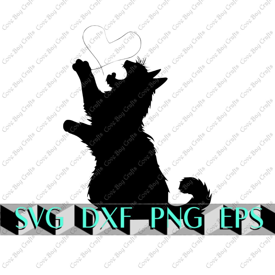 Cat Playing SVG DXF EPS Png Download Printable Editable - Etsy