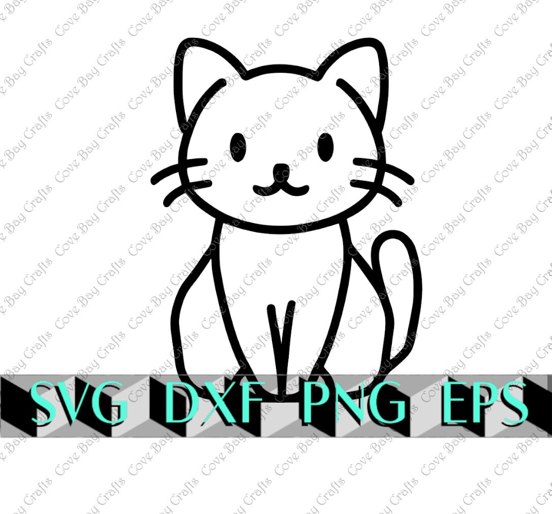 Cat SVG DXF EPS Png Download Printable Cuttable Editable - Etsy