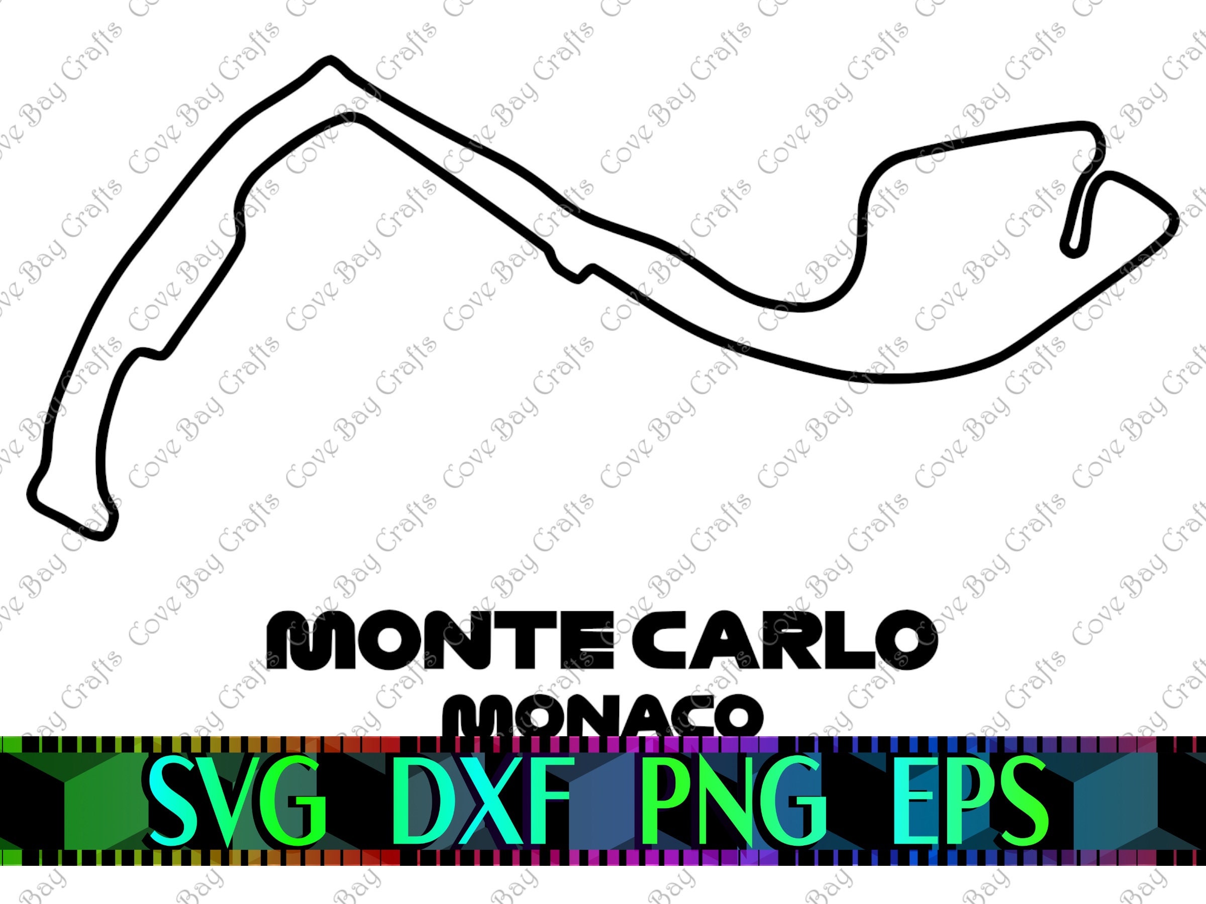 Monaco F1 Cicuit SVG DXF EPS Png Download, Printable, Editable Vector ...