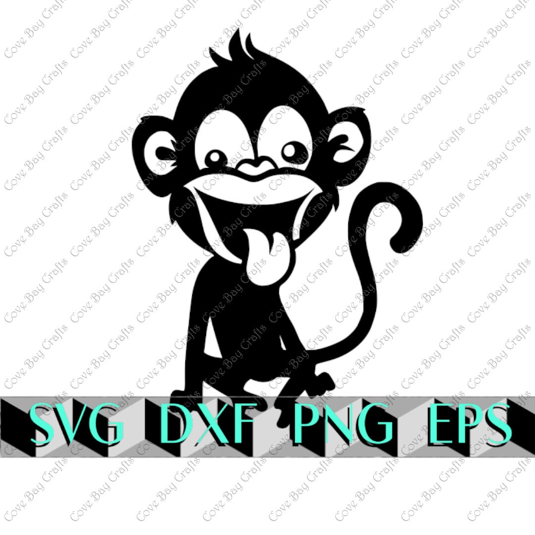 Monkey SVG DXF EPS Png Download Printable Cuttable Editable - Etsy