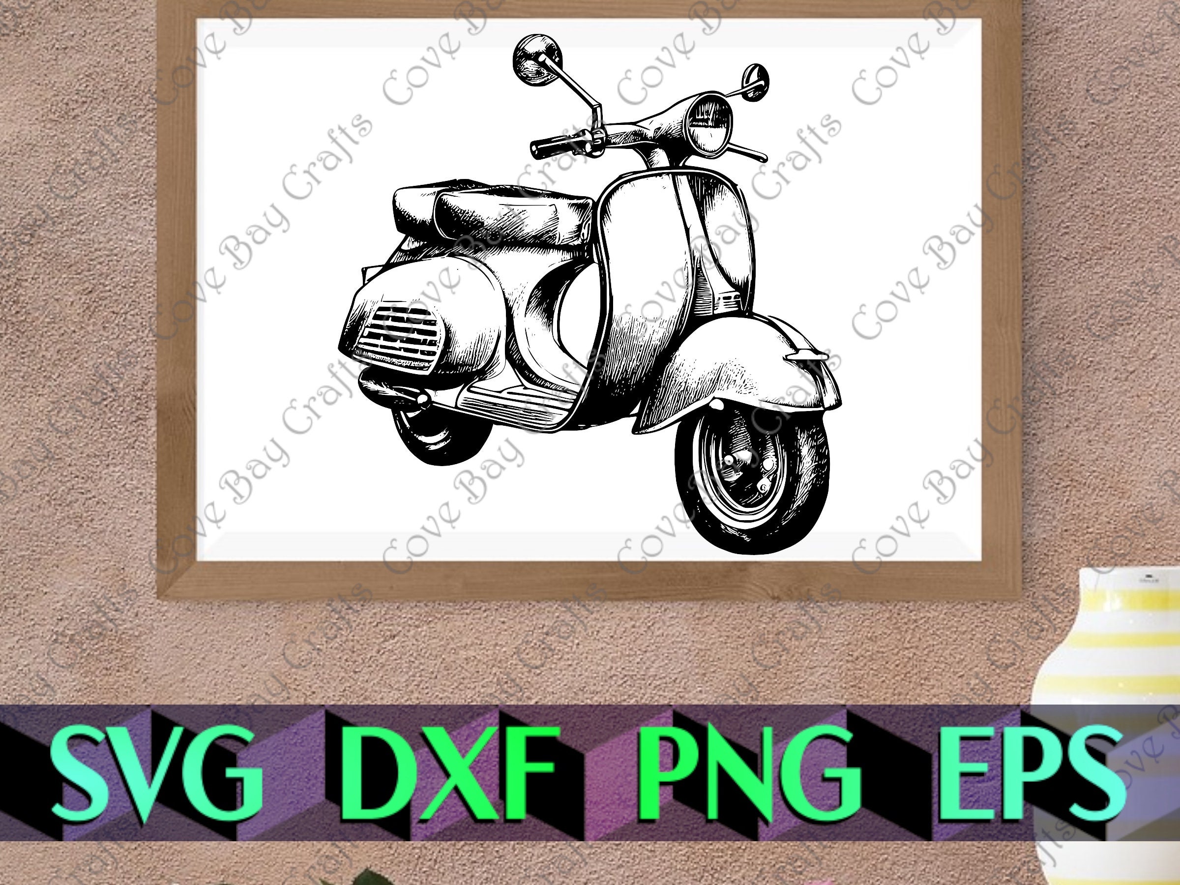 Scooter SVG DXF EPS Png Download, Printable, Editable Vector, Ready for ...