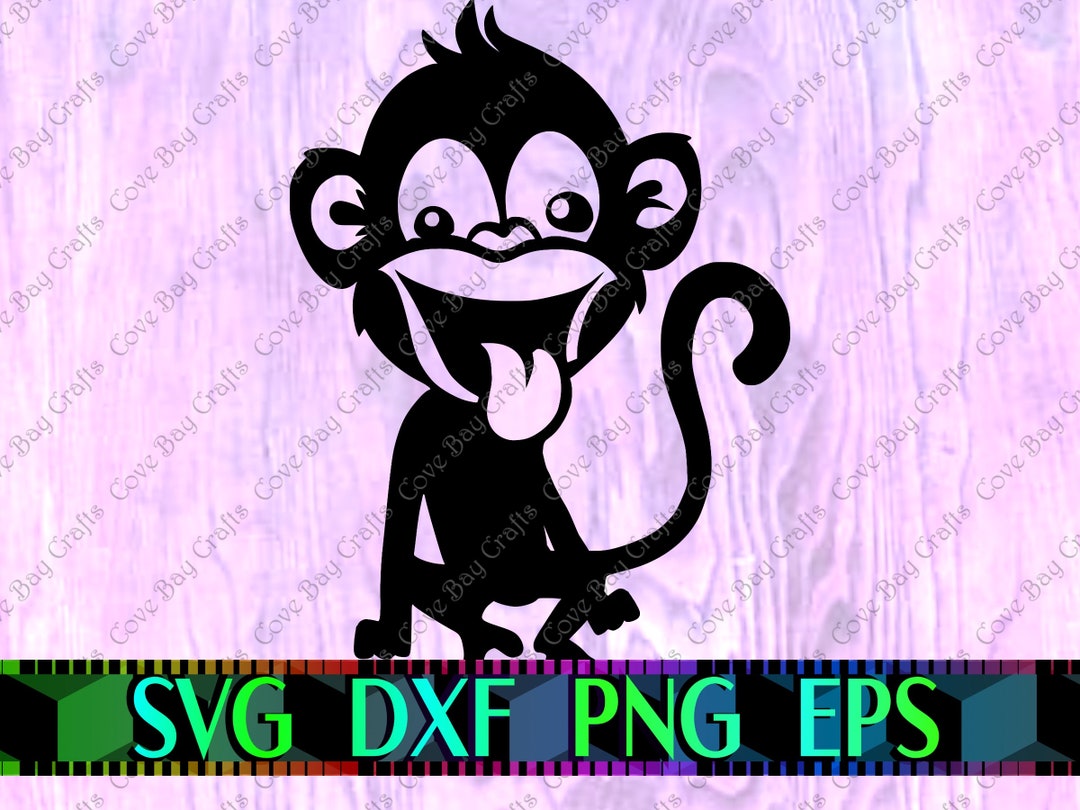 Monkey SVG DXF EPS Png Download, Printable, Cuttable, Editable Vector ...