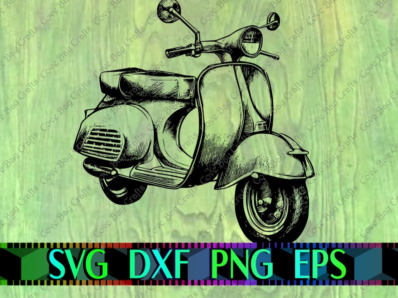 Scooter SVG DXF EPS Png Download, Printable, Editable Vector, Ready for ...