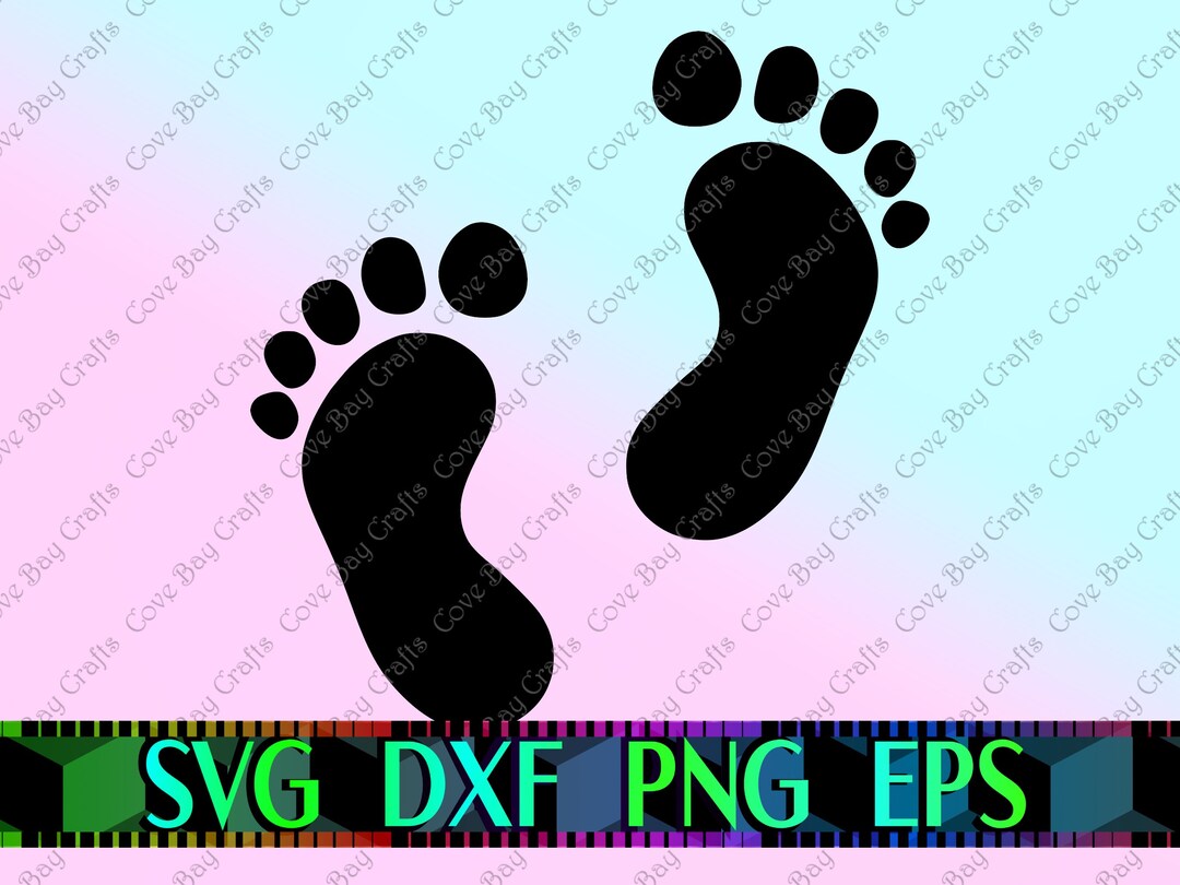 Baby Feet Footprints SVG DXF EPS Png Download, Printable, Cuttable ...