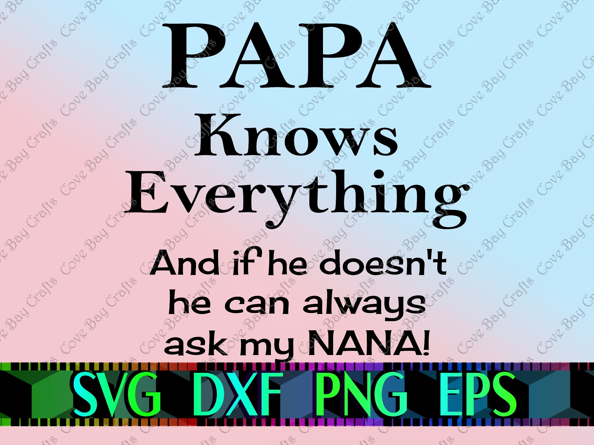 Papa Knows Everything SVG DXF EPS Png Download, Printable, Cuttable ...