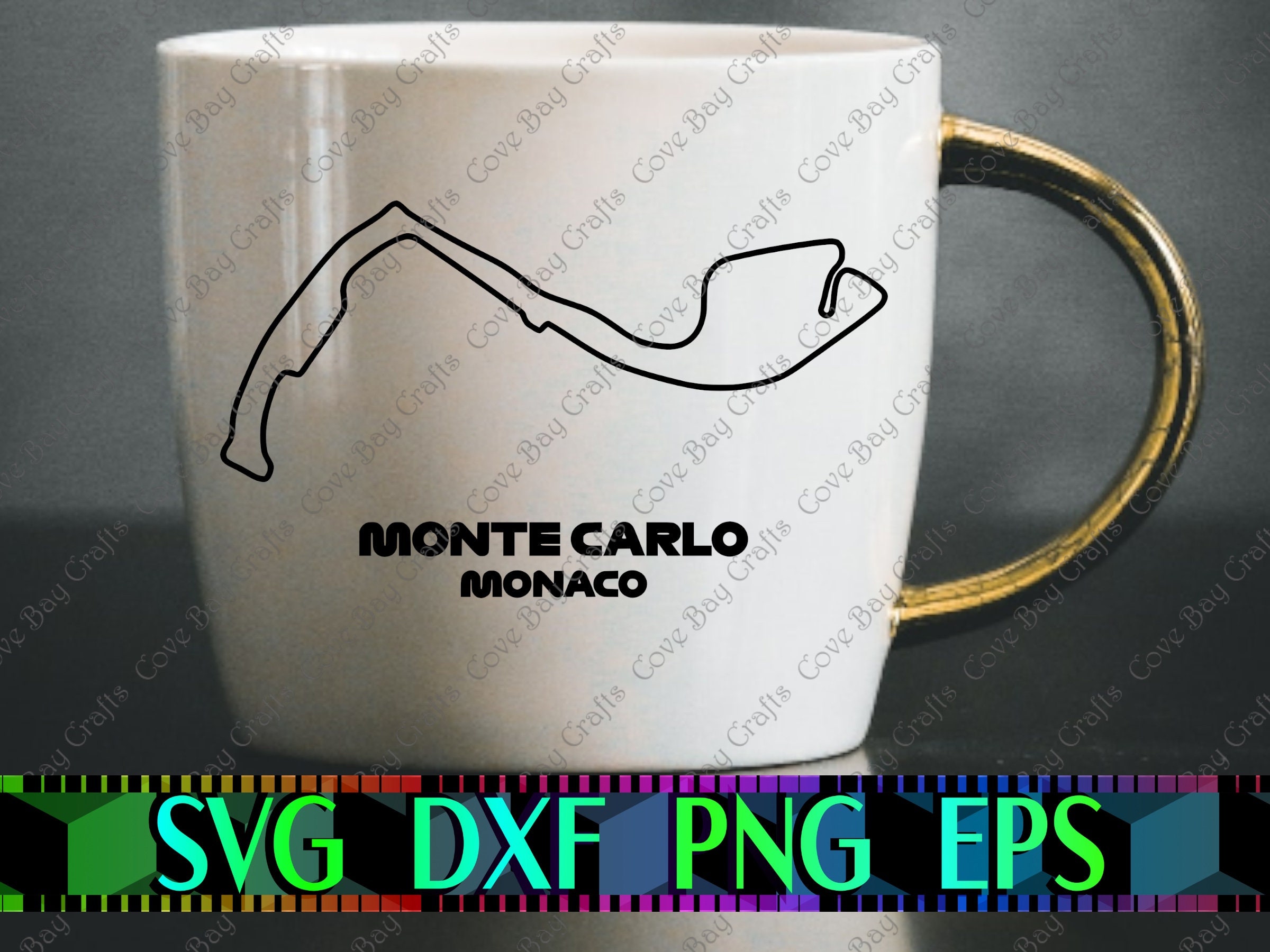 Monaco F1 Cicuit SVG DXF EPS Png Download, Printable, Editable Vector ...