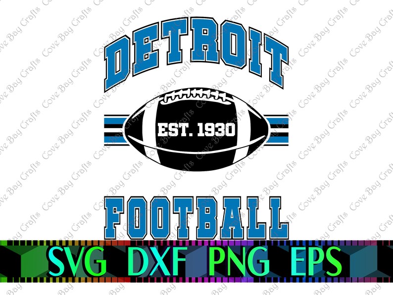 Detroit Football Design SVG DXF EPS Png Download, Printable, Editable ...