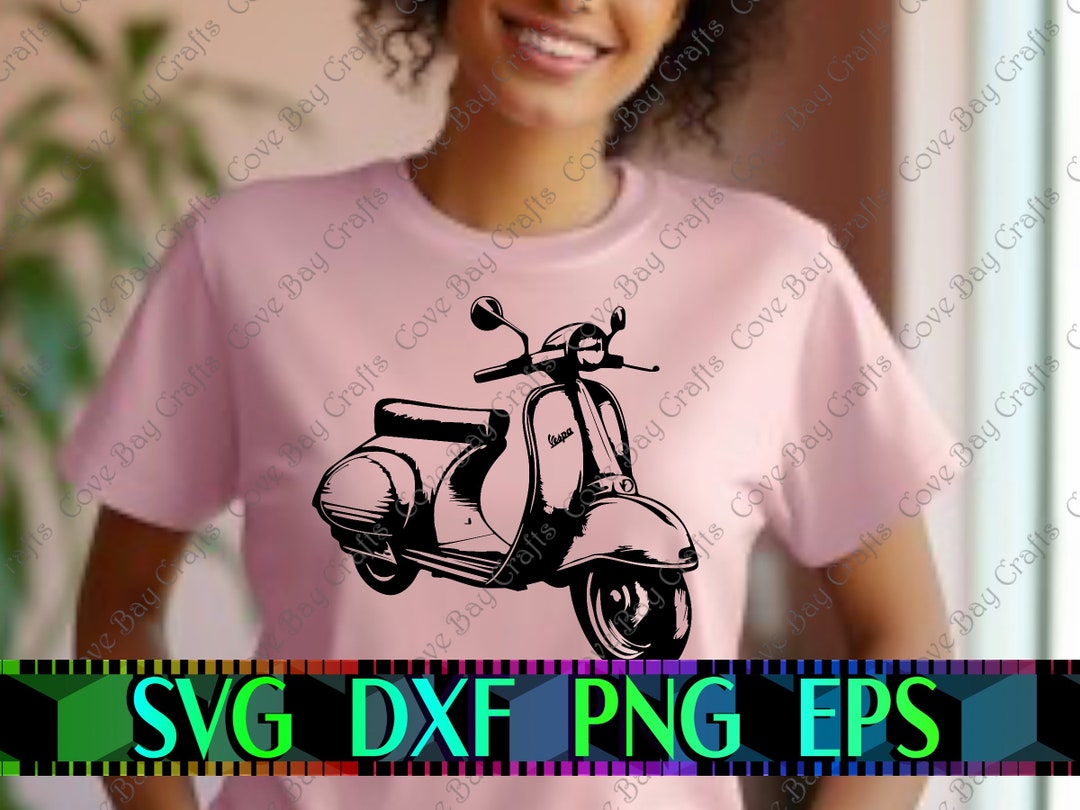 Scooter SVG DXF EPS Png Download, Printable, Editable Vector, Ready for ...