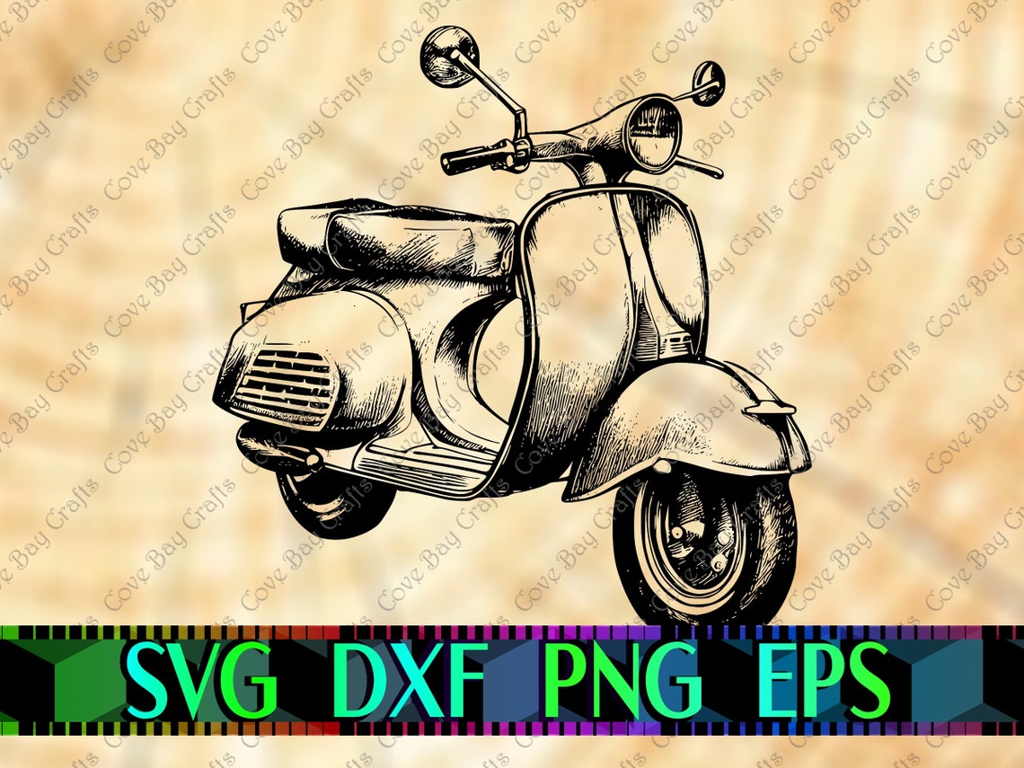 Scooter SVG DXF EPS Png Download, Printable, Editable Vector, Ready for ...
