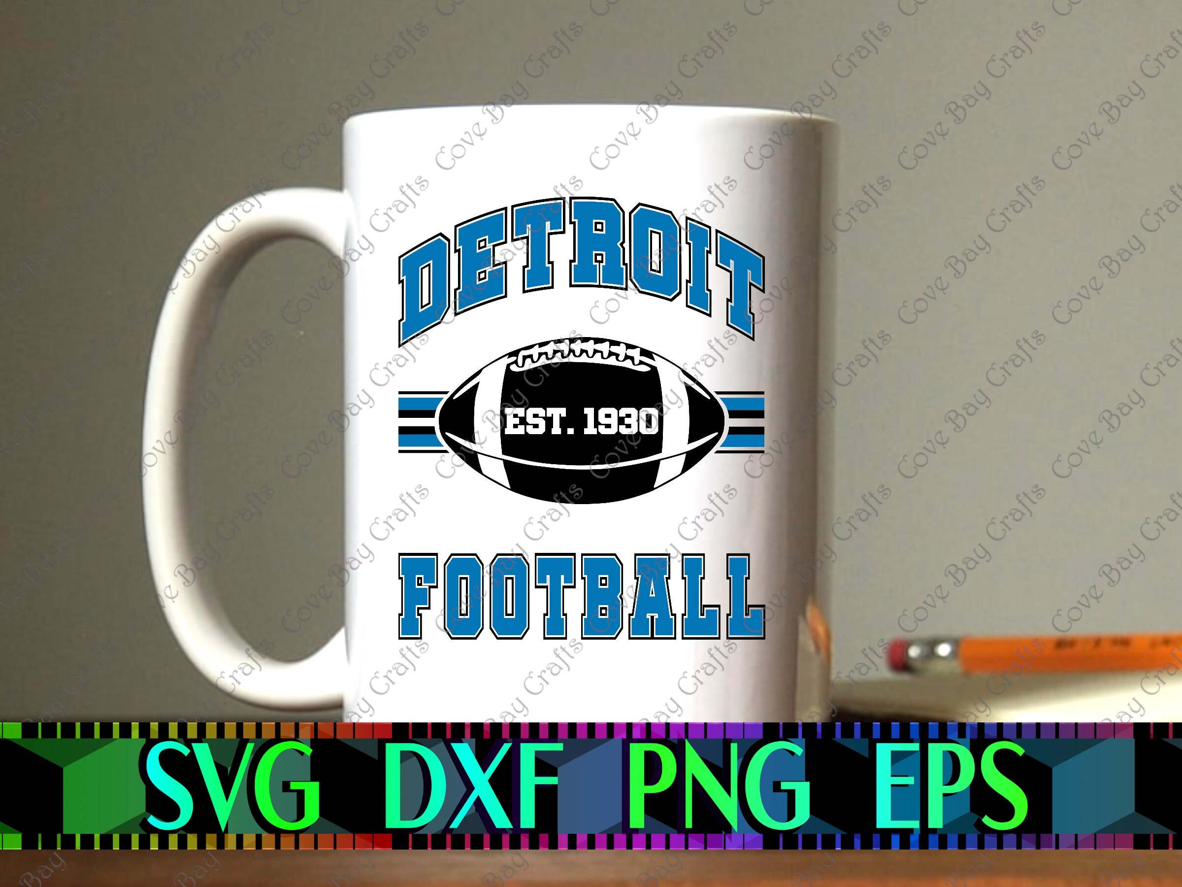 Detroit Football Design SVG DXF EPS Png Download, Printable, Editable ...