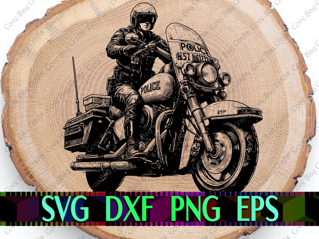 Police Motorbike SVG DXF EPS Png Download, Printable, Editable Vector ...