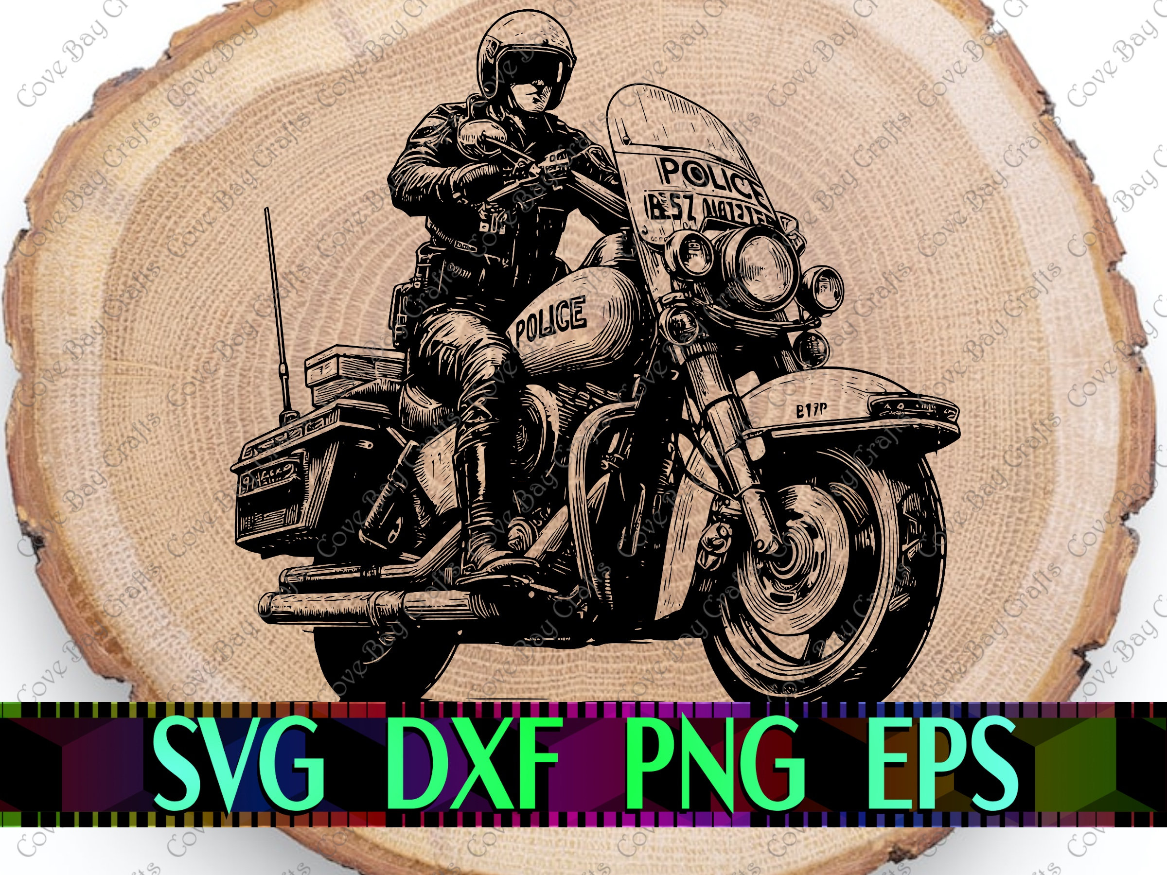 Police Motorbike SVG DXF EPS Png Download, Printable, Editable Vector ...