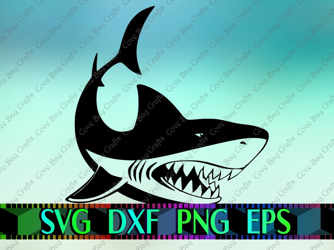 Shark SVG DXF EPS Png Download, Printable, Editable Vector, Ready for ...