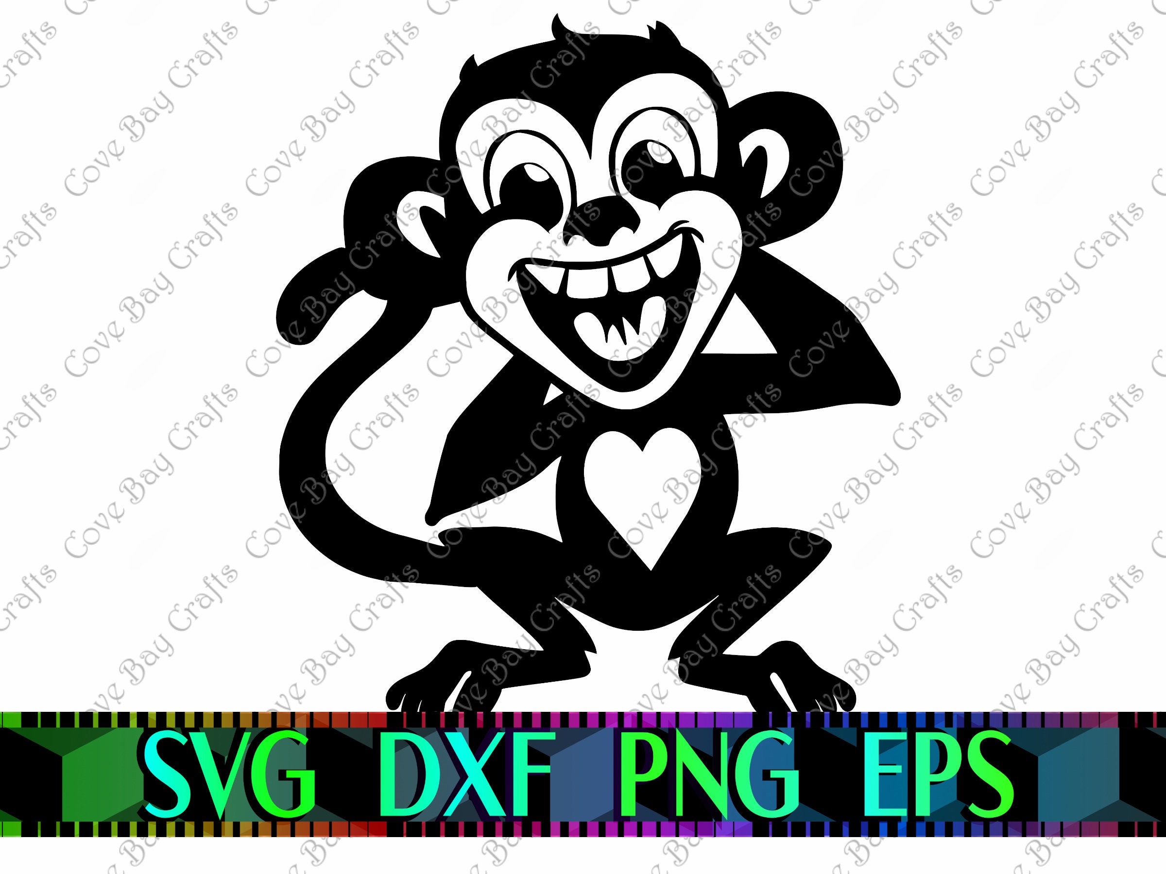 Monkey SVG Dxf EPS PNG Download, Printable, Cuttable, Editable Vector ...
