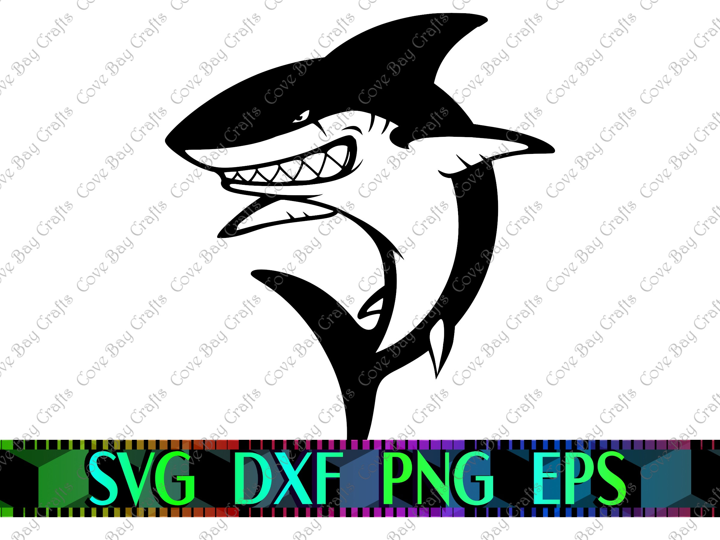 Shark SVG DXF EPS Png Download, Printable, Editable Vector, Ready for ...