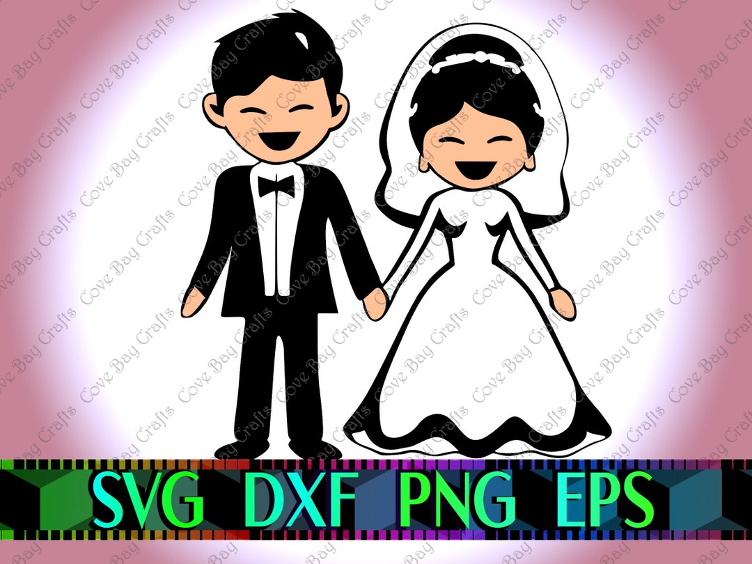 Bride & Groom SVG DXF EPS Png Download, Printable, Cuttable, Editable ...