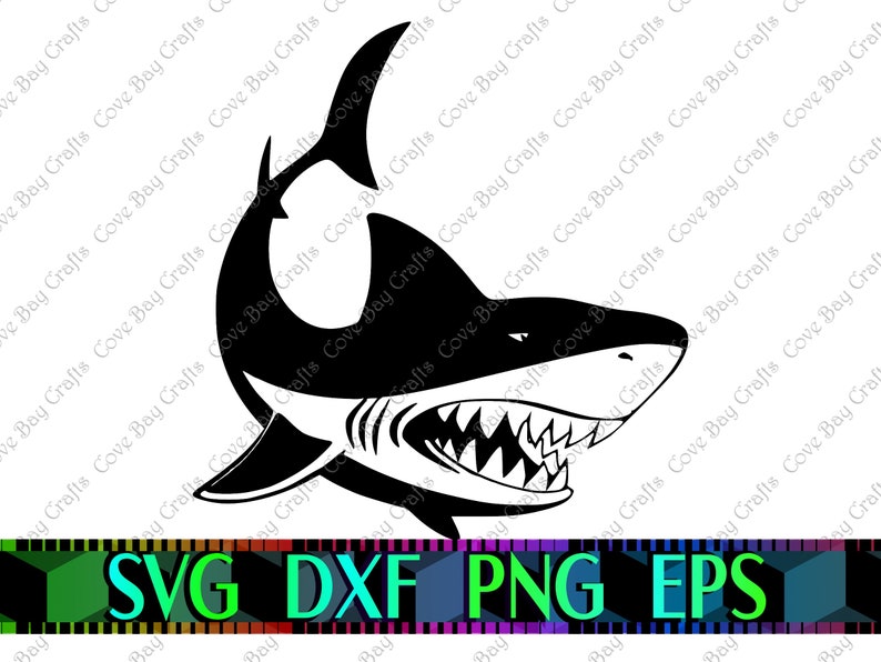 Shark SVG DXF EPS Png Download, Printable, Editable Vector, Ready for ...
