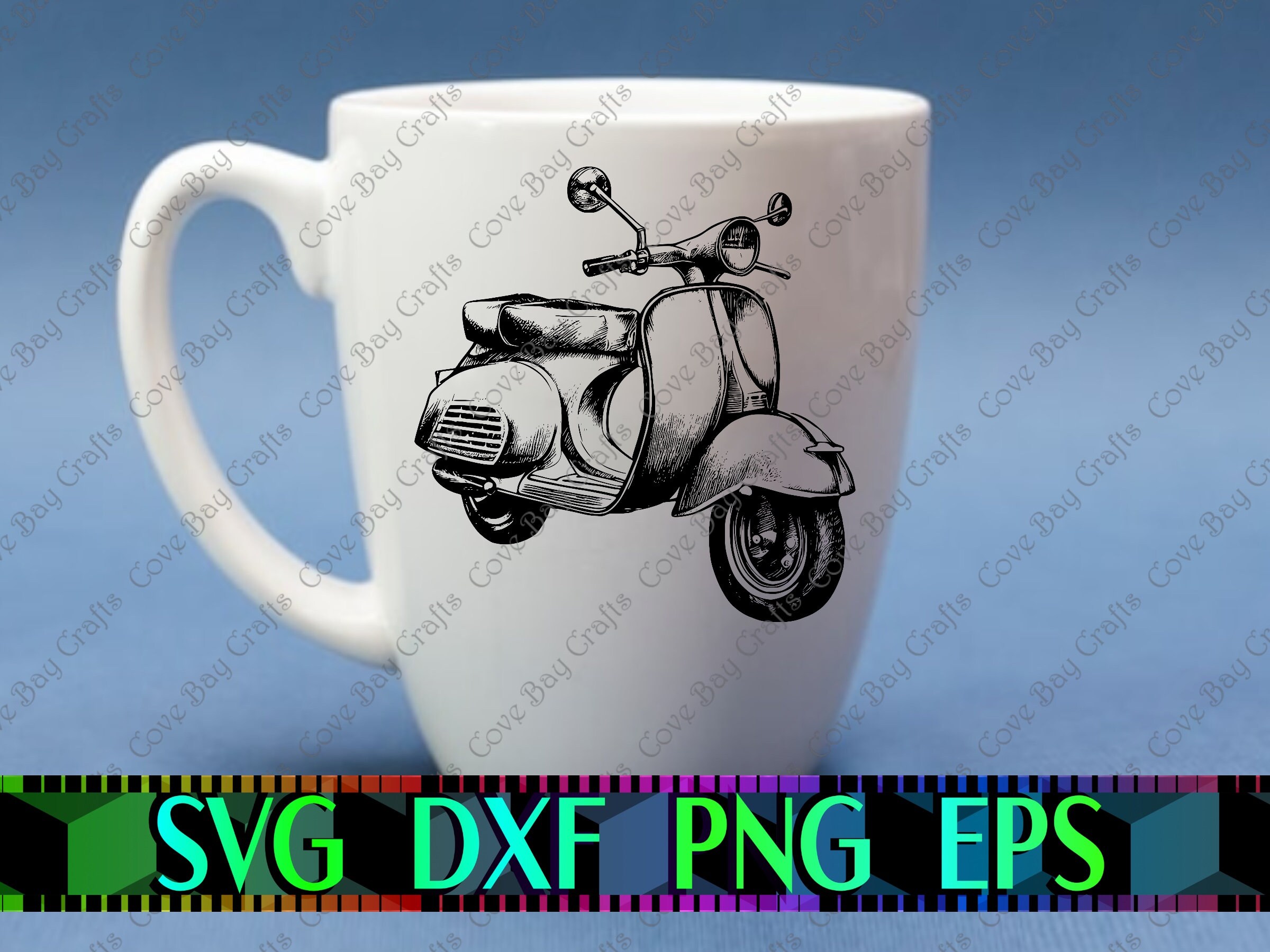 Scooter SVG DXF EPS Png Download, Printable, Editable Vector, Ready for ...