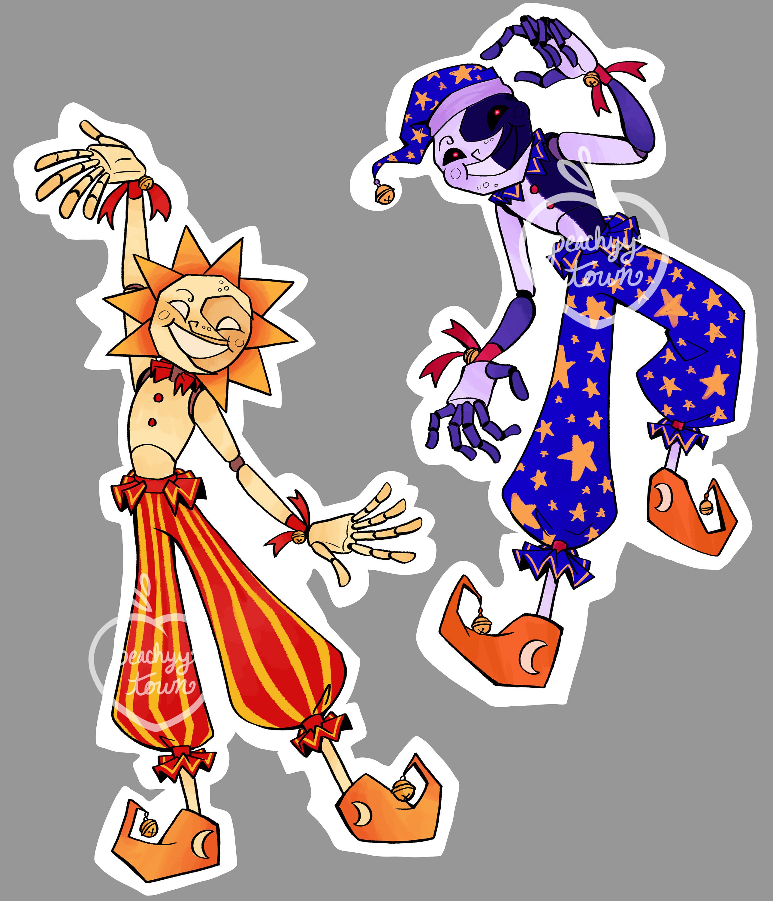 Fnaf Sun and Moon Sticker - Etsy