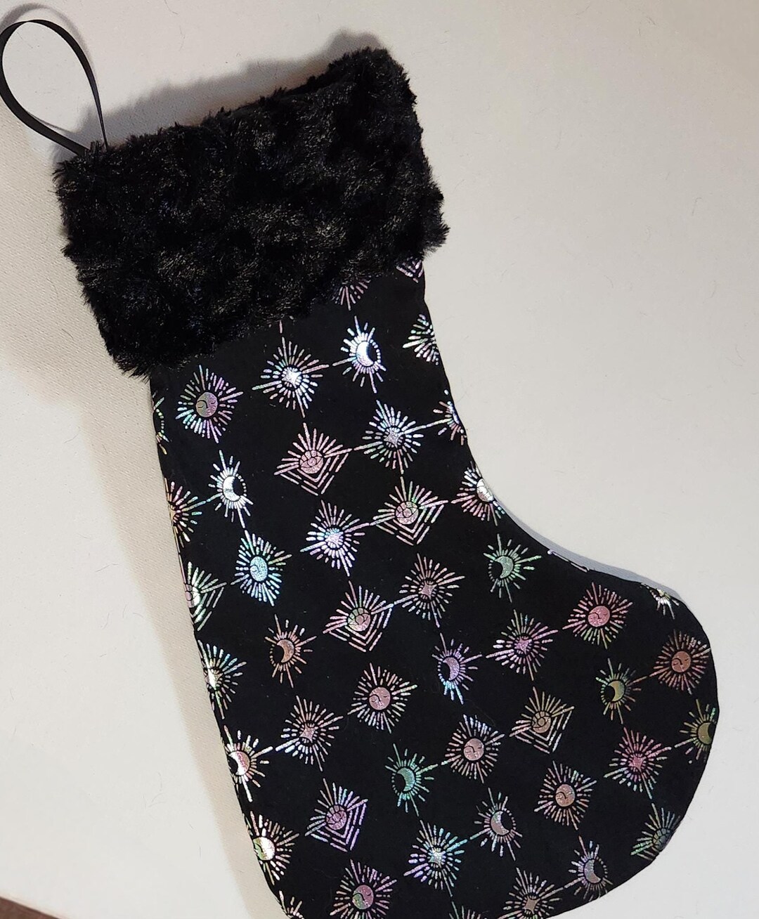 Moon Phases Metallic Foil Gothic Christmas Stockings - Etsy