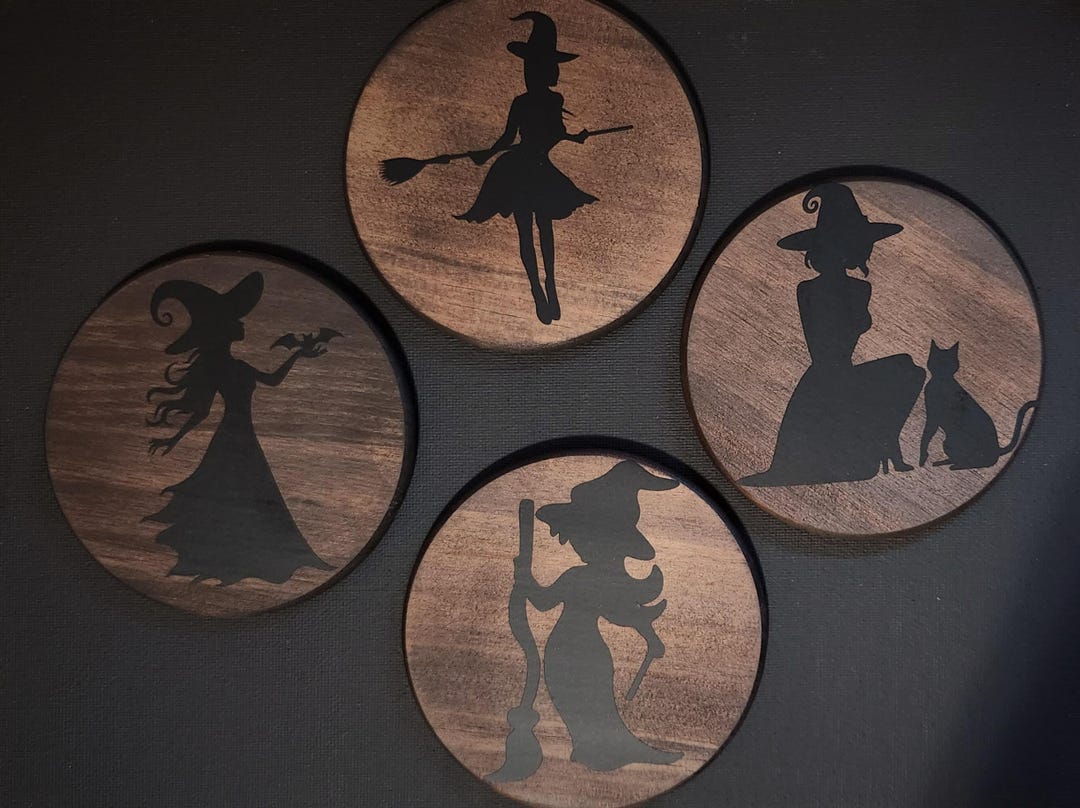 Mystical Witches - 4pack - 4" Wood Coaster Set - Etsy