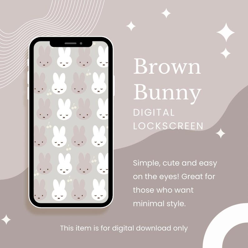 Miffy Bunny Phone Wallpaper: Minimalist Lockscreen (digital Download ...