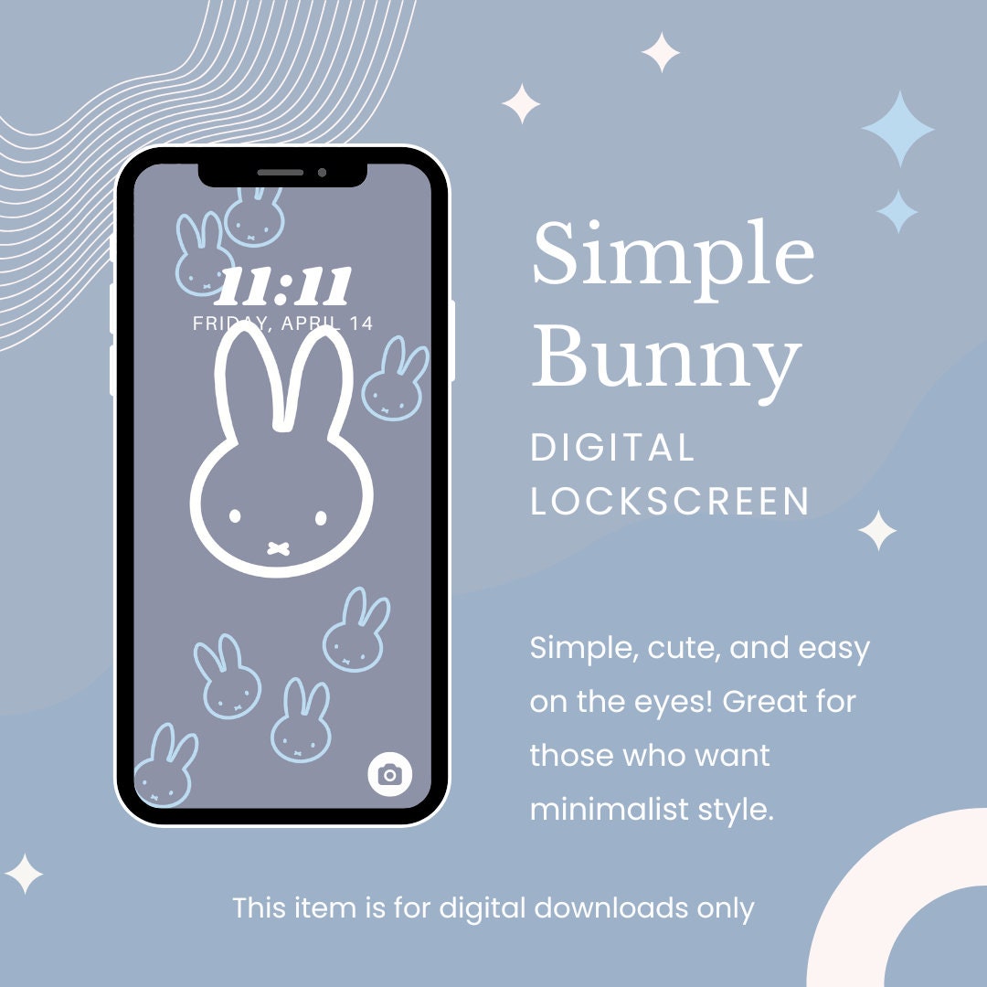 Miffy Bunny Phone Wallpaper: Minimalist Lockscreen (digital Download ...