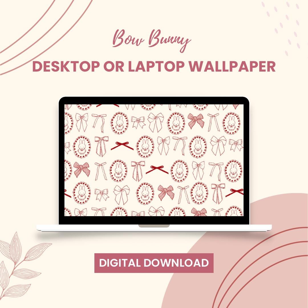 Miffy Inspired Bunny Wallpaper Background | Desktop Laptop MacBook ...
