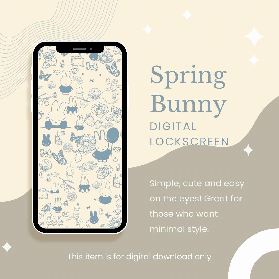 Miffy Bunny Phone Wallpaper: Minimalist Lockscreen (digital Download ...