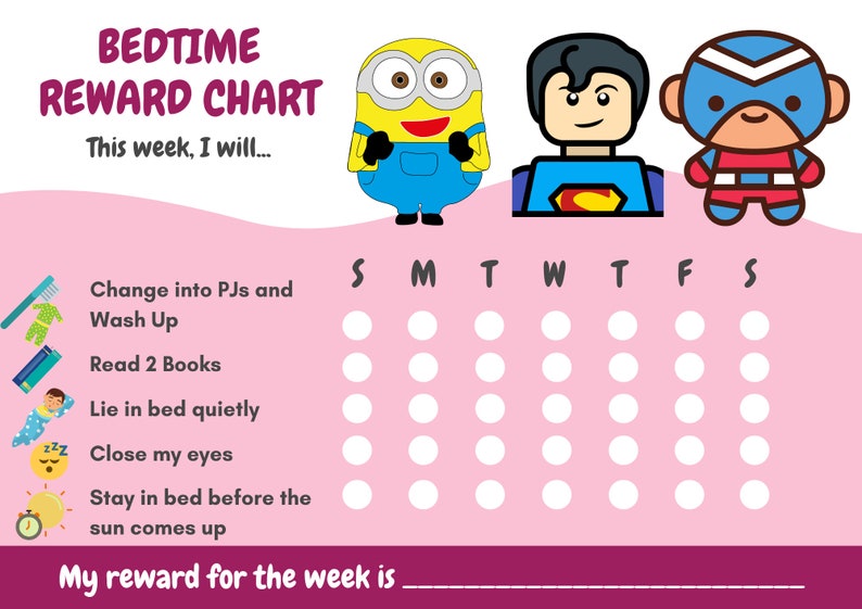Bedtime Reward Chart - Etsy