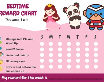Bedtime Reward Chart for Kids Printable Bedtime Routine Chart Sleep ...