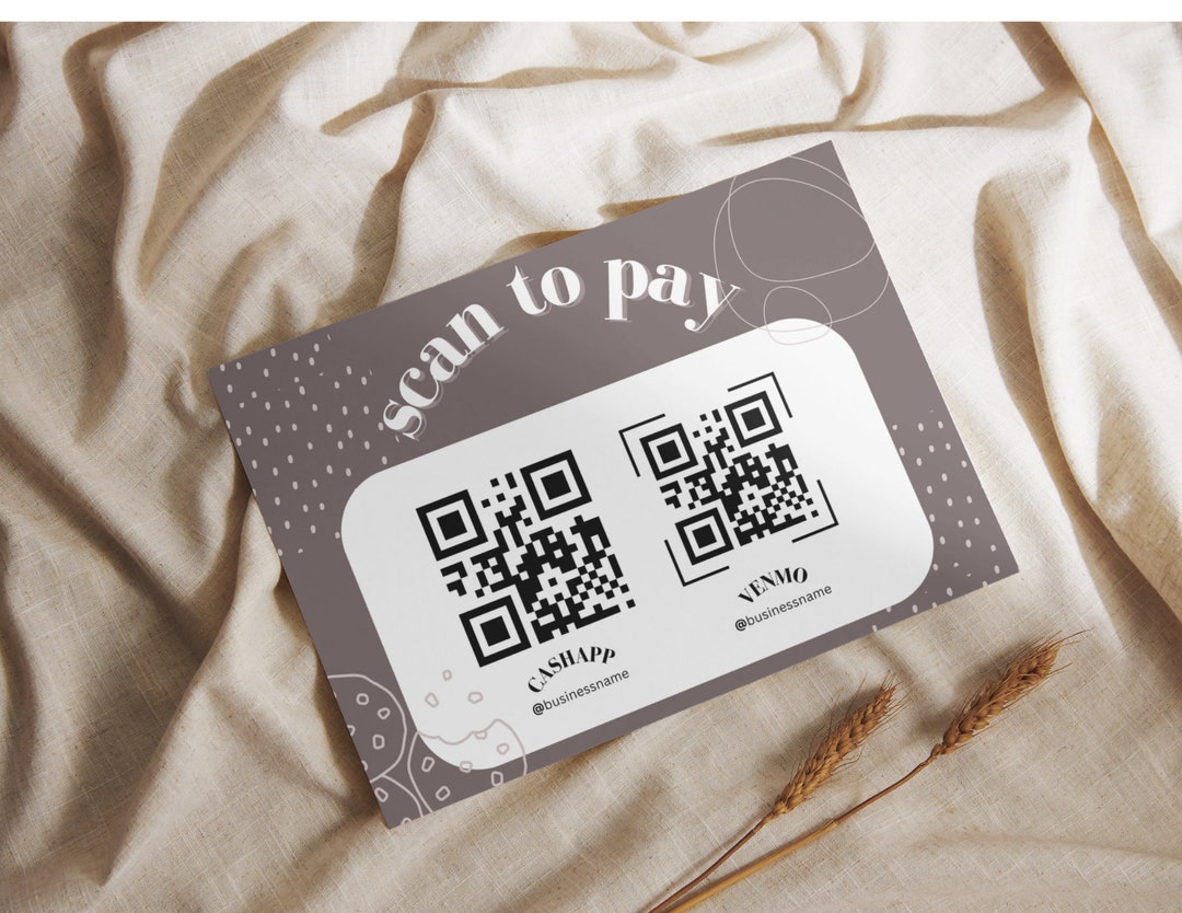 Vendor QR Code Digital Boho Design Template Canva Editable - Etsy