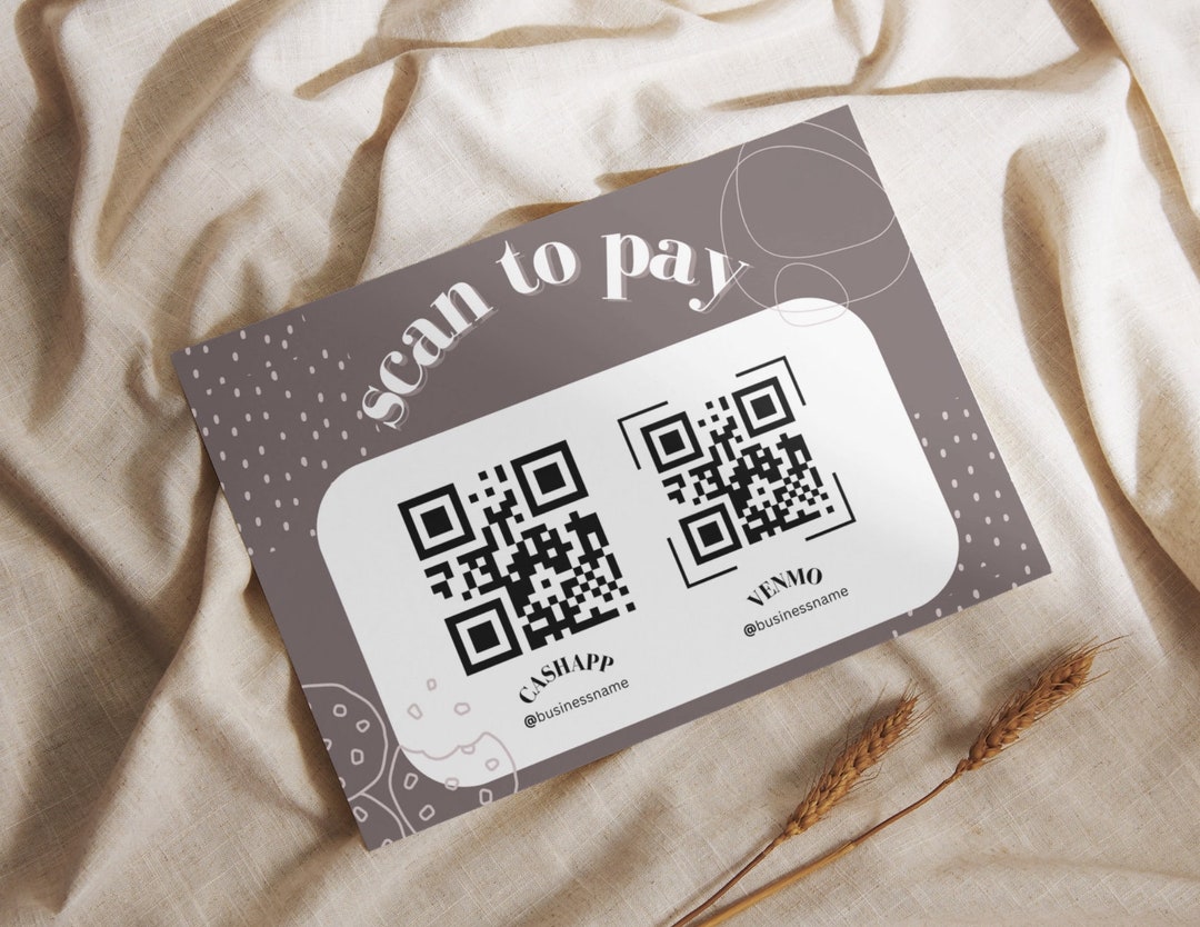 Vendor QR Code Digital Boho Design Template Canva Editable Small Cookie ...