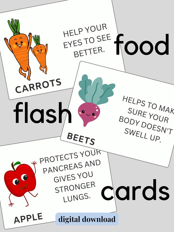 Printable Flashcards Nutrition Food Nutrition Flash Cards, Healthy
