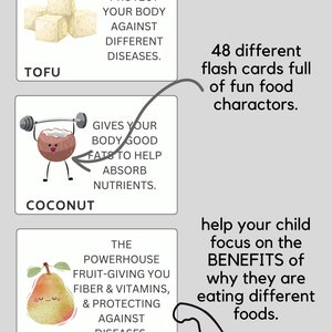 Food Flash Cards-nutrition for Kids -benefits of Food-vegetables-fruits ...