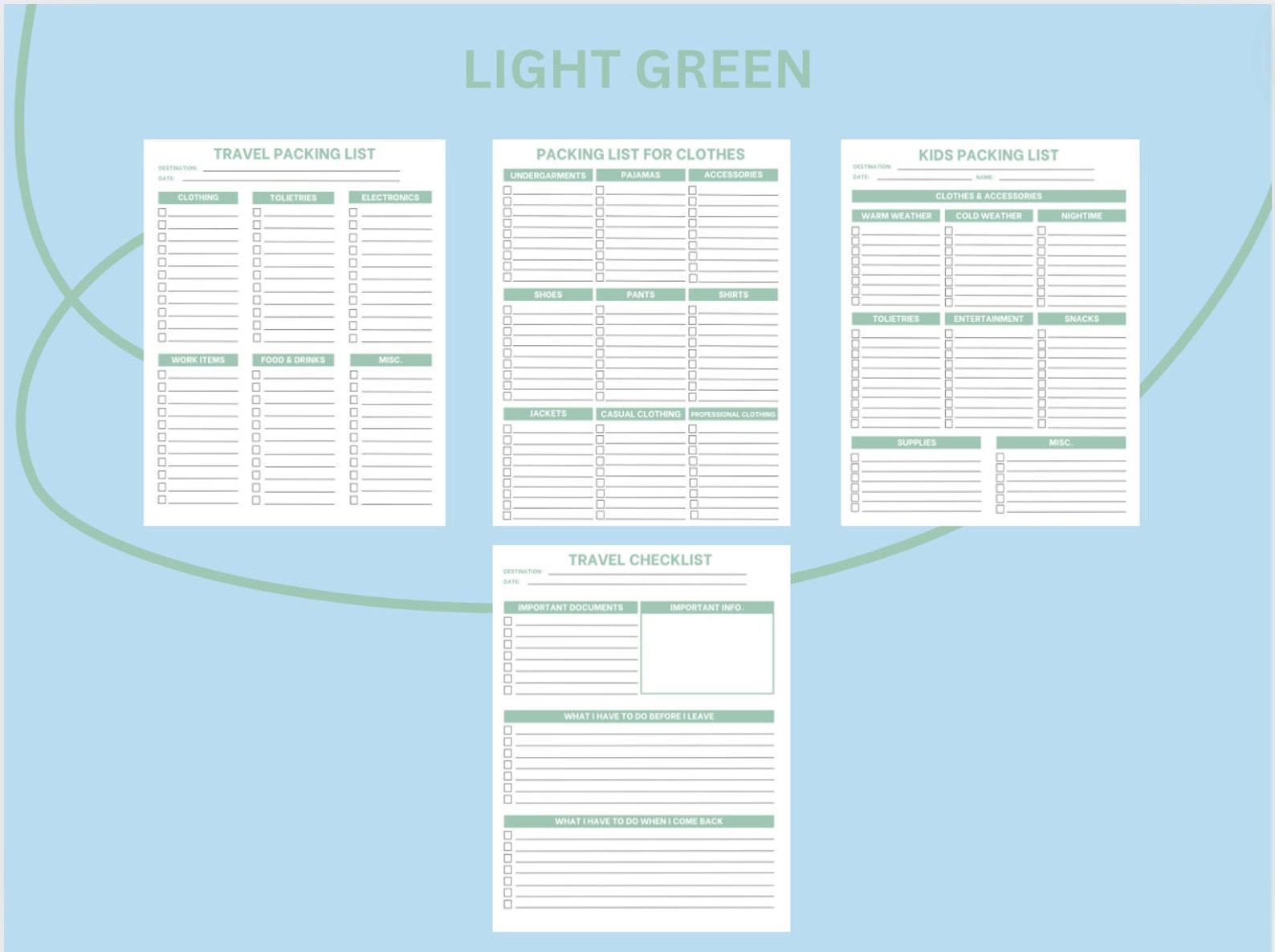 Packing List Templates Canva | Vacation Packing List | Clothes Packing ...