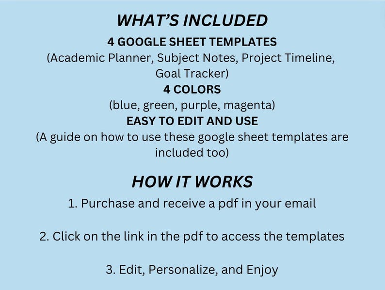Academic Planner Google Sheets | Assignment Tracker | Note Template ...