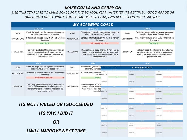 Academic Planner Google Sheets | Assignment Tracker | Note Template ...