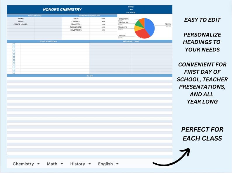 Academic Planner Google Sheets | Assignment Tracker | Note Template | Goal Tracker | Homework ...